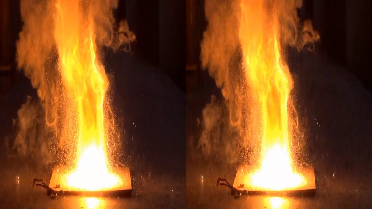3D化學實驗：激烈的鋁熱反應 Vigorous Thermite Reaction 3D偏光 - YouTube