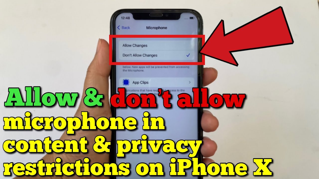 How to allow & don't allow microphone in content and privacy ...