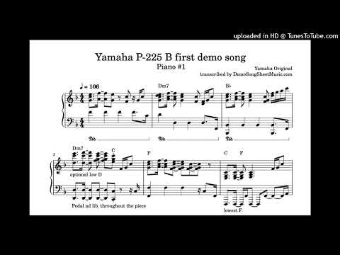 Yamaha P-225 first demo song - get sheet music PDF