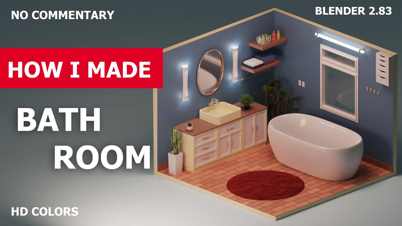 BathRoom 3D Illustration With Blender Tutorial 3D Modeling - YouTube