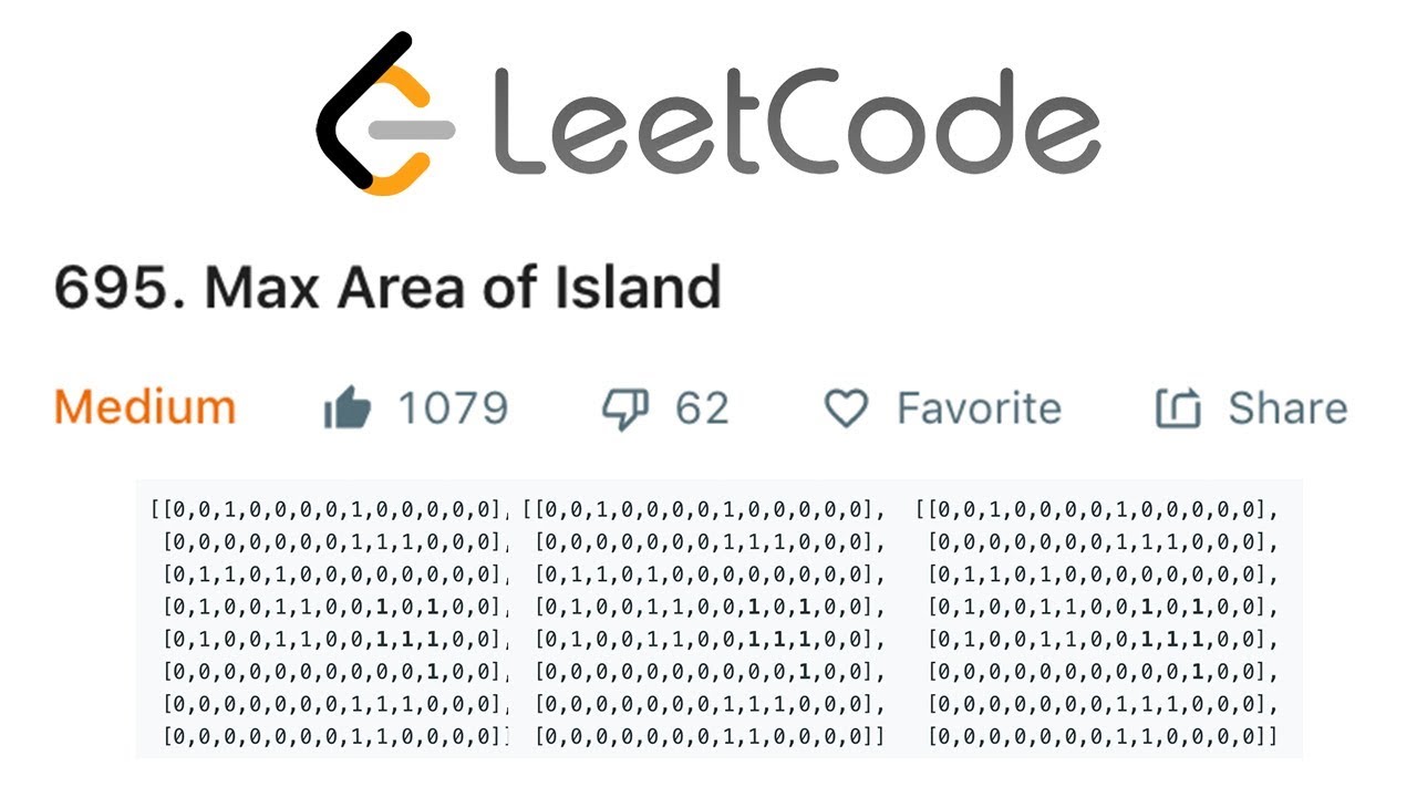 Leetcode Max Area Of Island Solution Explained Java Youtube
