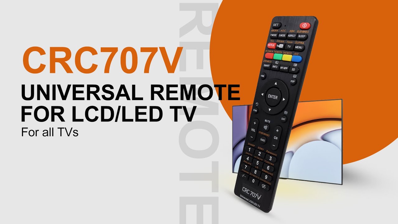 CRC707V Universal Remote Control for All TV - YouTube