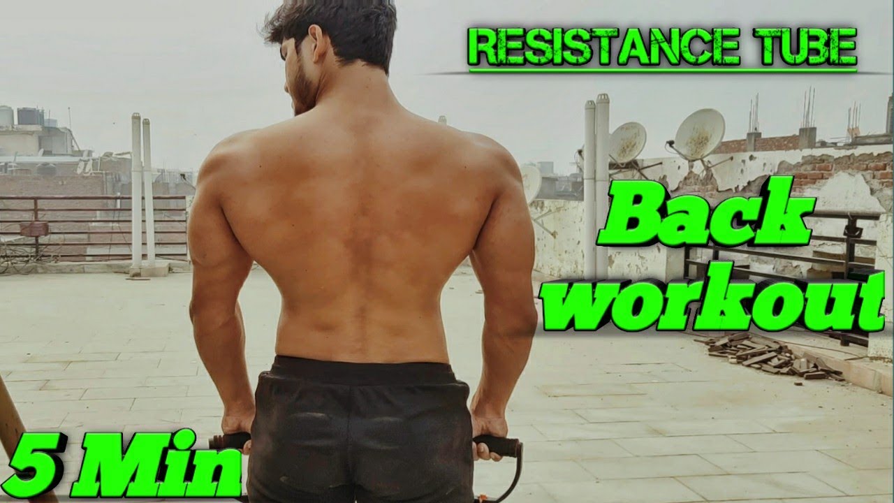 5 mint Quick back workout with Resistance tube | Sweat arena zone | - YouTube