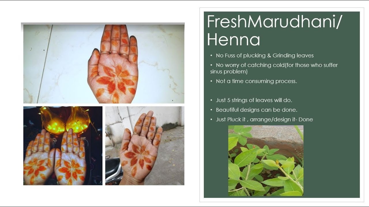 Applying fresh Marudhani /Henna without grinding - YouTube