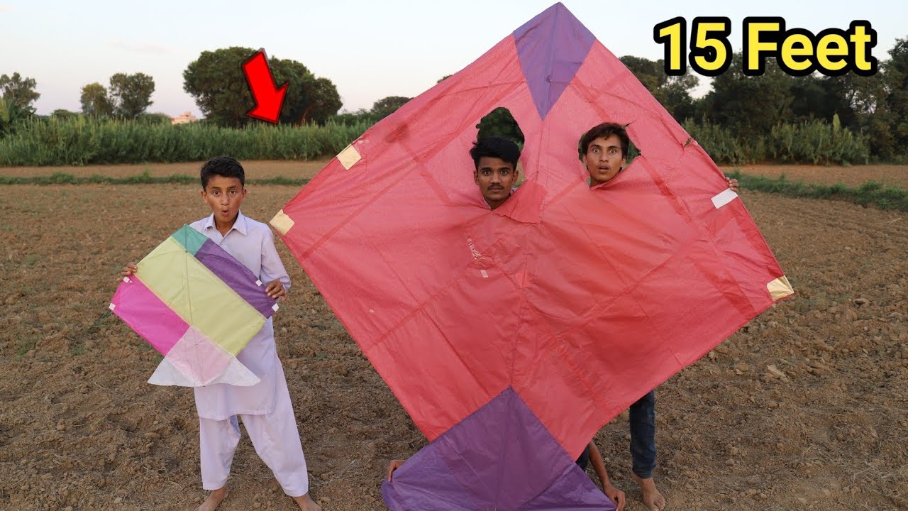 15 Feet Vs 3 Feet Vs 1 Feet Kite Challenge 😜 - YouTube