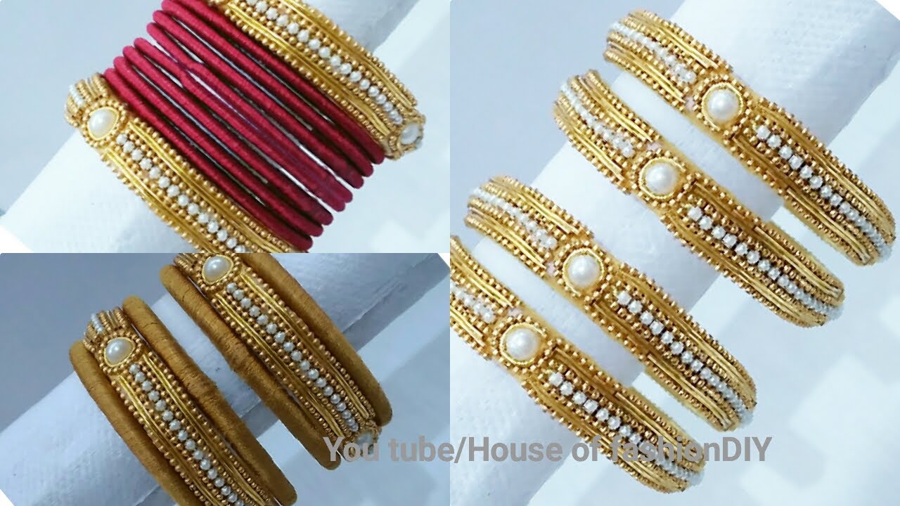 How To Make Silk thread Bangles Using Ball Chain&Zardosi At Home ...