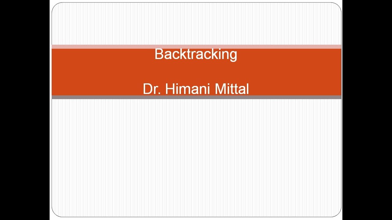 Introduction to Backtracking - YouTube