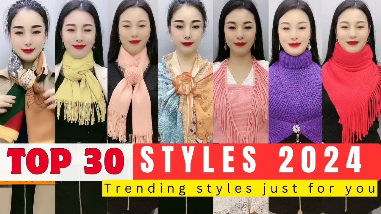 2024 Scarf Trends: 30 Stylish Tie Ideas | Shawl #scarfwearing #shorts ...