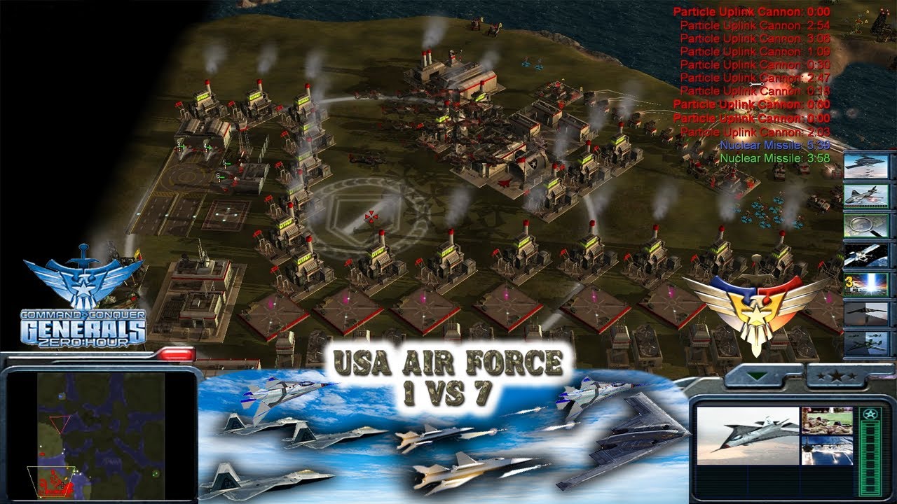 Usa Air Force General 1 vs 7 HARD Generals - Command Conquer Generals ...