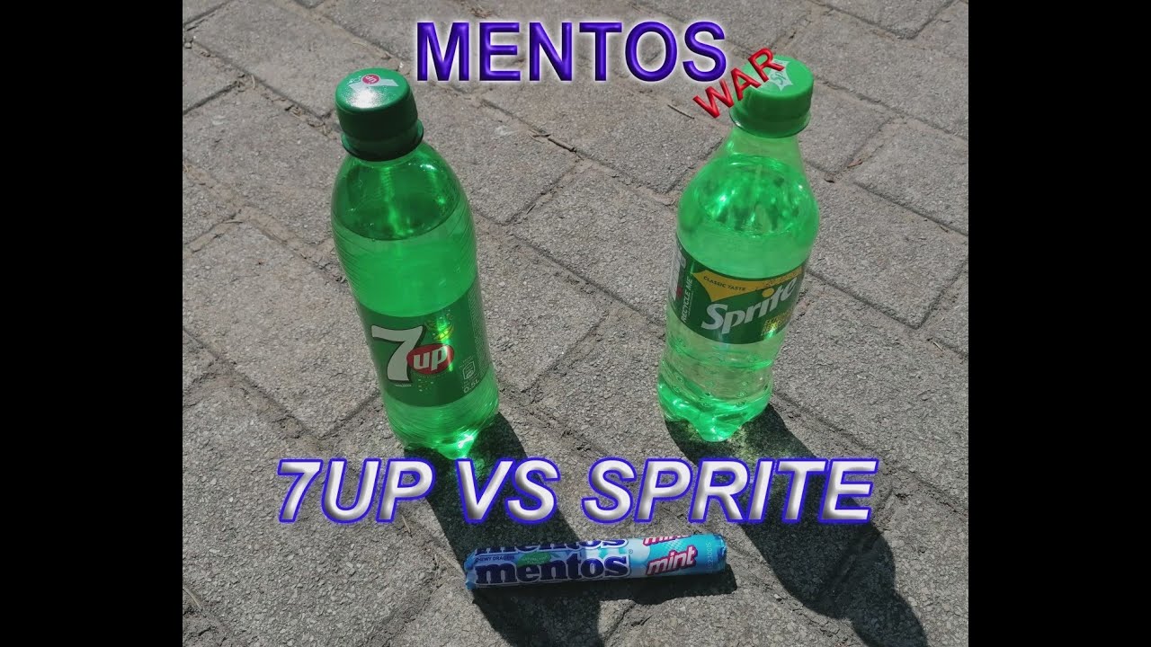 Mentos experiment: 7up vs SPRITE - YouTube
