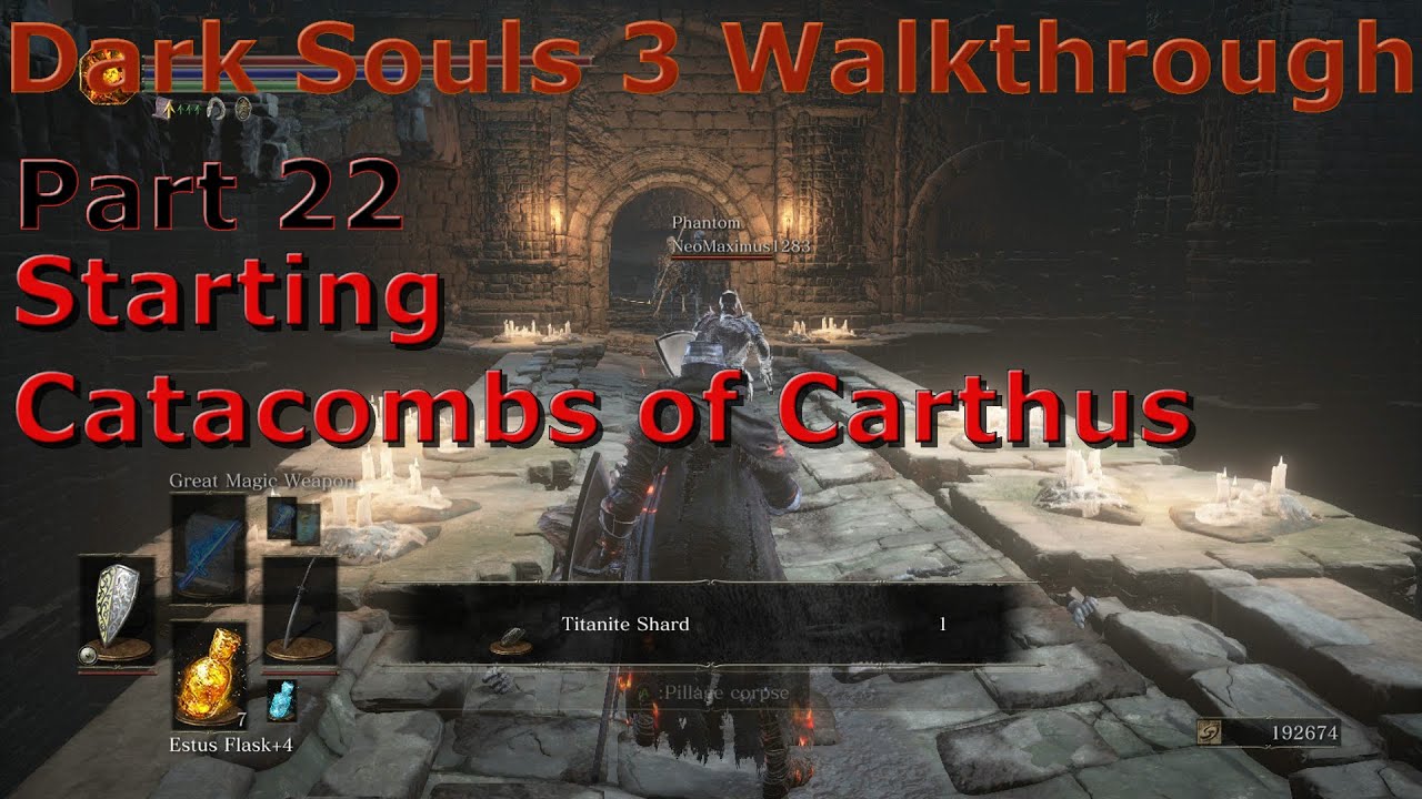 Dark Souls 3: walk through Part 22 Starting Catacombs of Carthus - YouTube