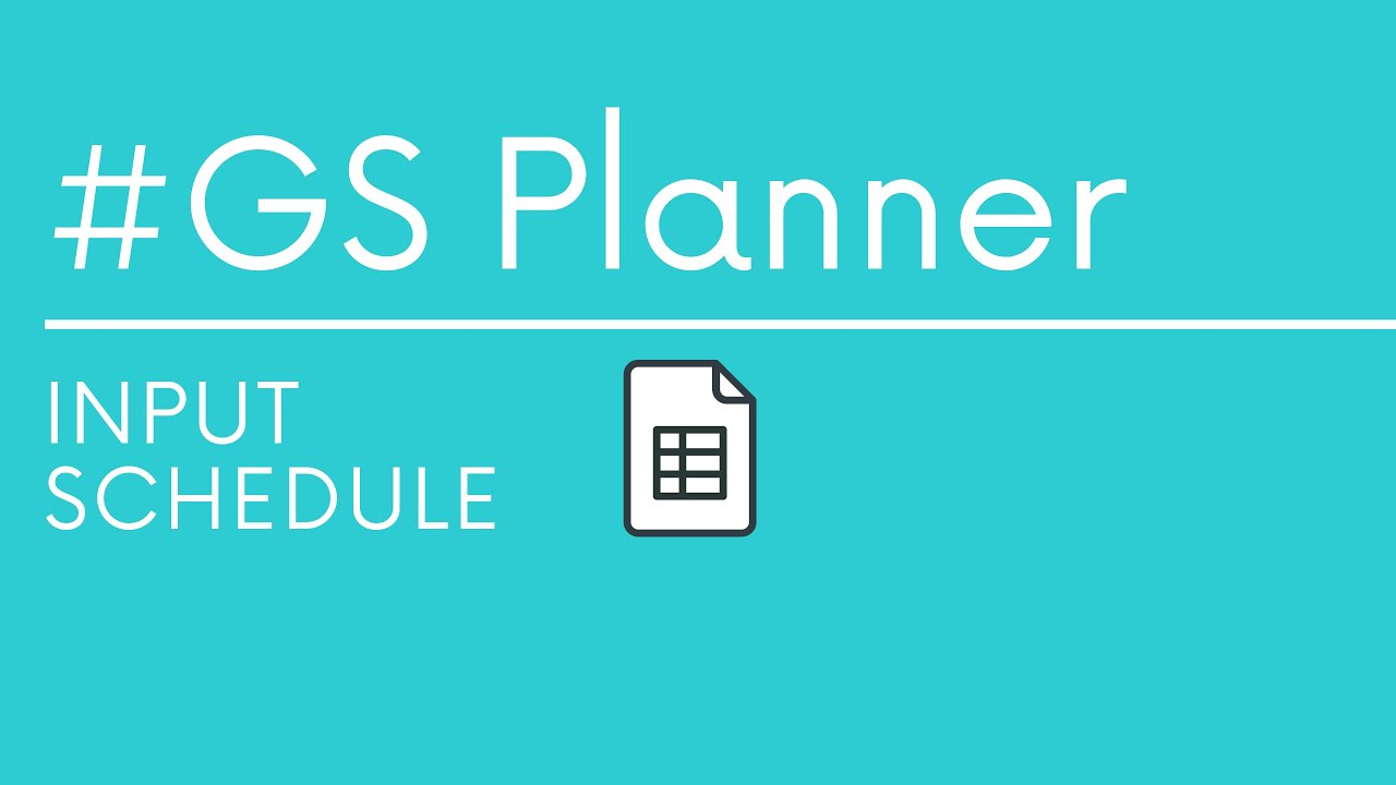 Input Schedule Tab - YouTube