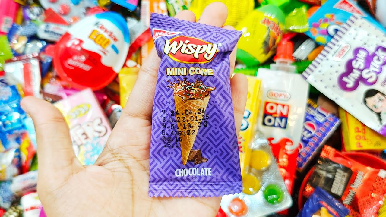 WHISPY DELIGHTS! Wispy chocolate cone & More candies ASMR Unwrapping ...