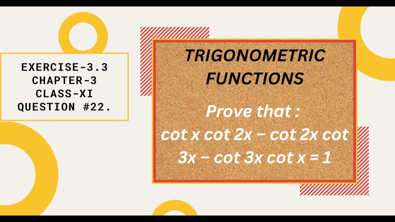 cot x cot 2x – cot 2x cot 3x – cot 3x cot x = 1 - YouTube
