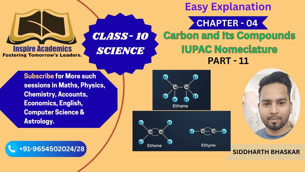 Carbon and Its Compounds Part-11| IUPAC Nomenclature | Class 10 ...