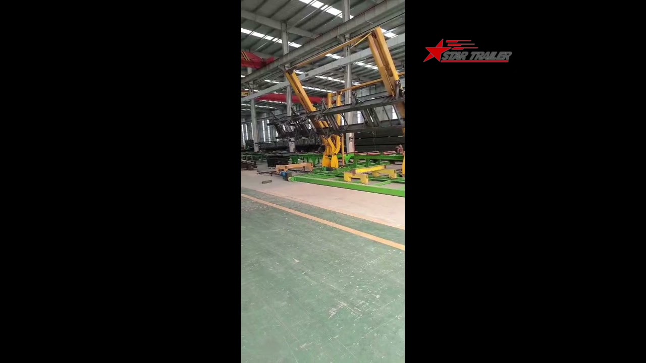 M037 Turning Jig For Semi Trailer Frame Body Welding - YouTube