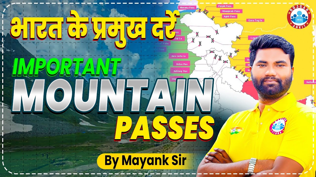 Geography Mapping Class | भारत के प्रमुख दर्रे (Important Mountain ...