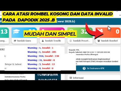 CARA ATASI DATA ROMBEL HILANG,INVALID DATA DI DAPODIK 2025.B | DATA INVALID DI DAPODIK 2025 ...