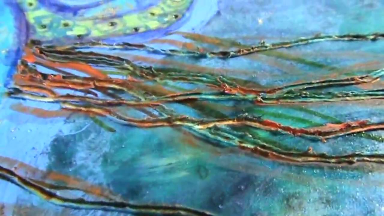 ocean blue ...mixed media painting by Wyanne - YouTube