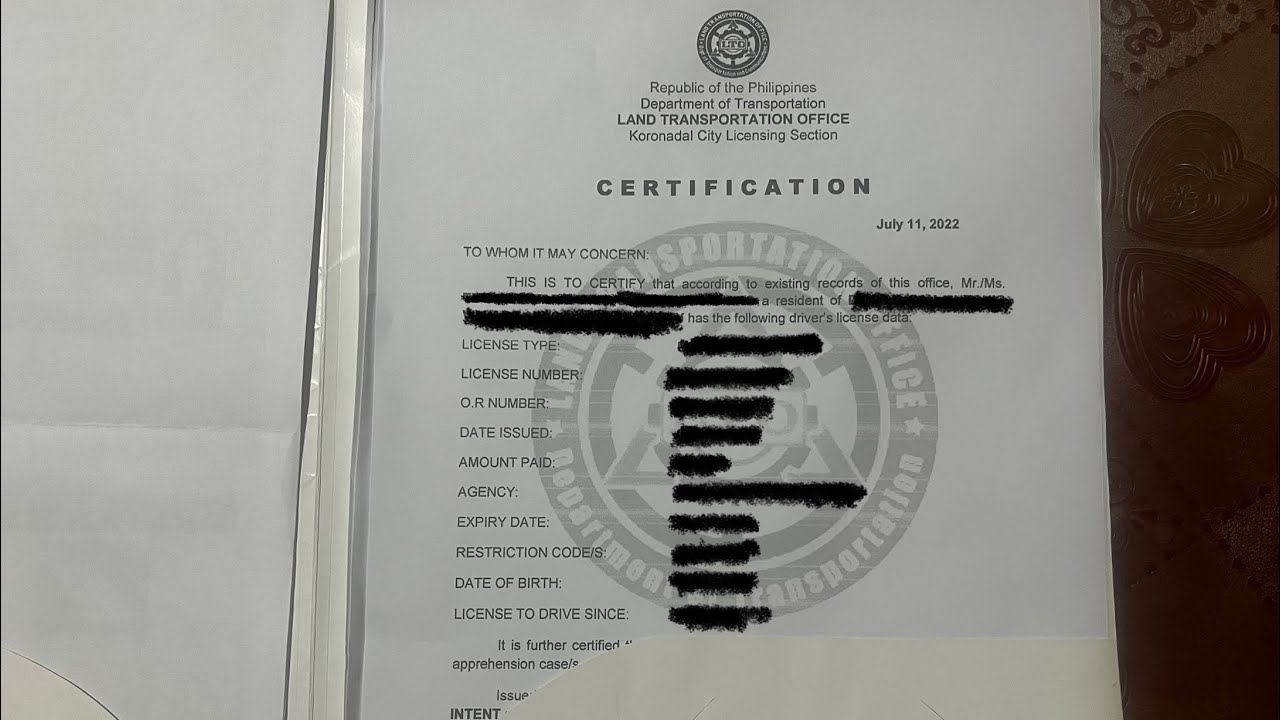 Getting an LTO Certificate in Region XII so I can drive International ...