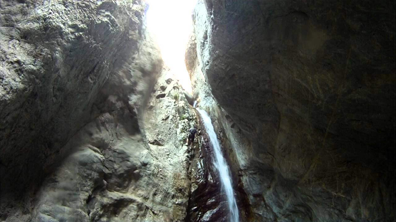 Lower Eaton Canyon - 50ft Rappel "The Gully" Adrianne - YouTube
