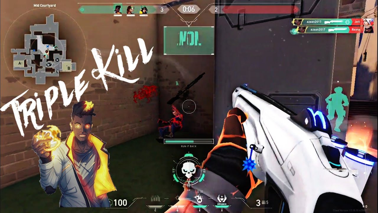 valorant : phoenix triple kill - YouTube