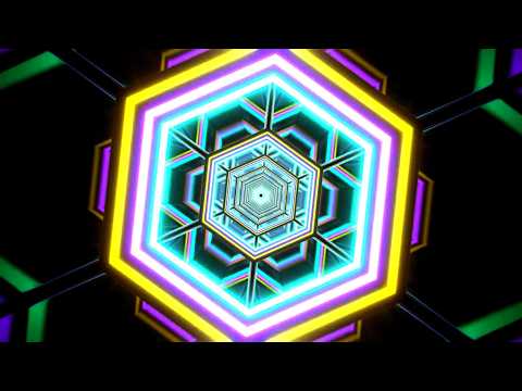 VisionKanal 4K – Neon Sechseck Multicolor | Ohne Ton [2 Stunden]