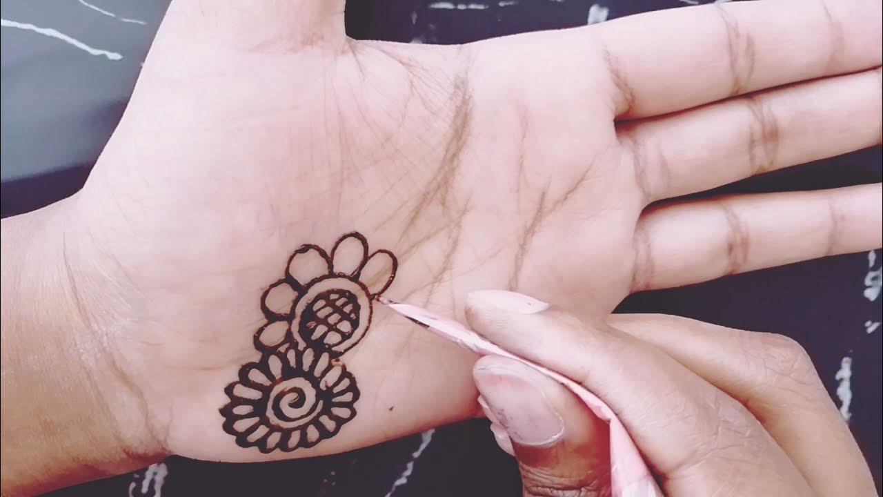 Easy back hand Henna Design أسهل نقش حنة - YouTube