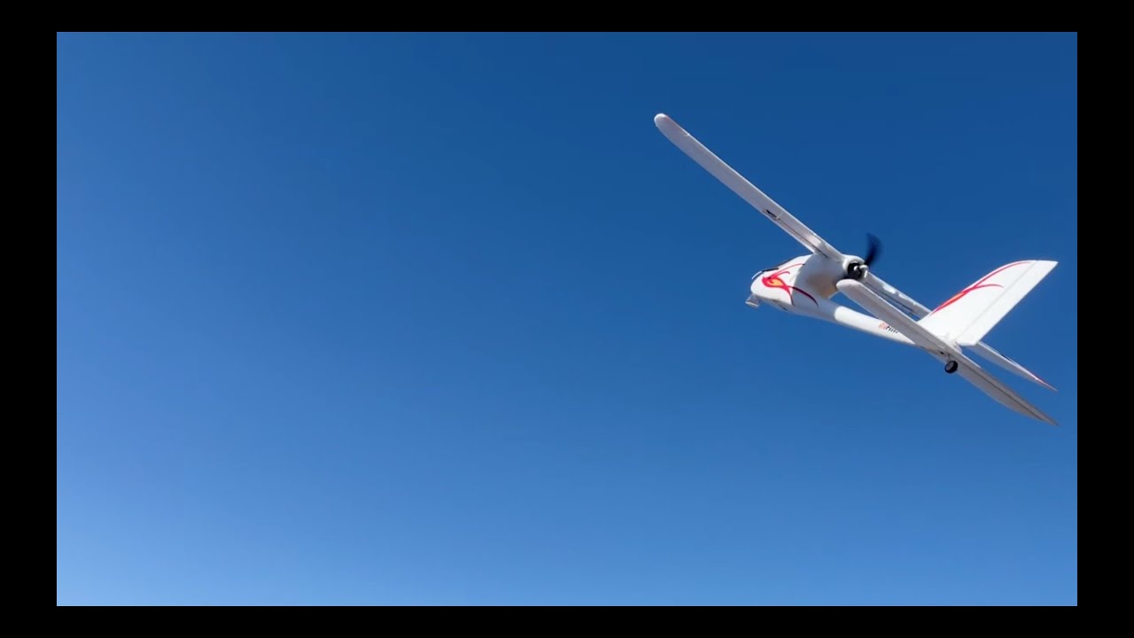 FMS Red Dragonfly RC airplane flight test. Set up for lowest control ...