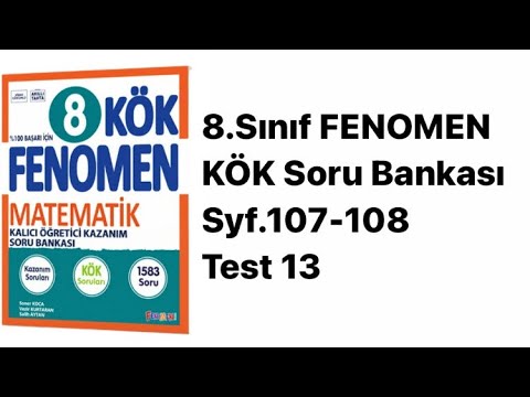 8.SINIF FENOMEN KÖK S.107-108 TEST 13 KAREKÖKLÜ İFADELERLE BÖLME  İŞLEMİ
