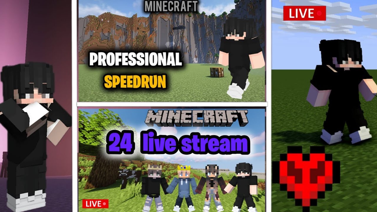 24 Hrs MINECRAFT LIVE @AnshuBisht @RON9IE @devshonen - YouTube