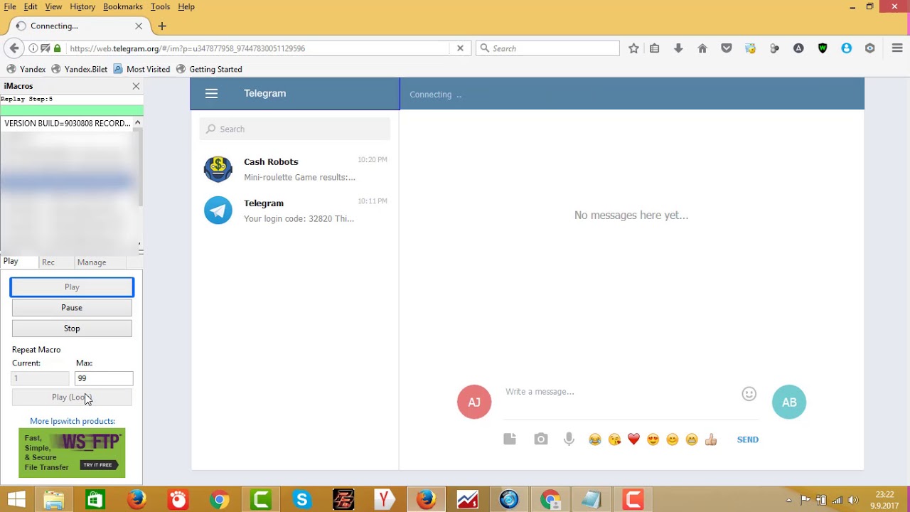 Telegram Bot Imacros Script 2017 Youtube