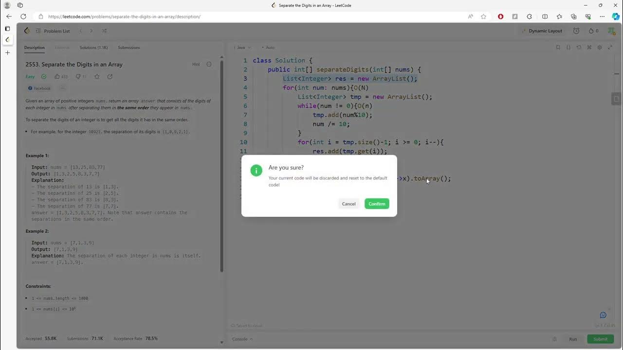 Leetcode 2553 Separate The Digits In An Array Array Java Youtube
