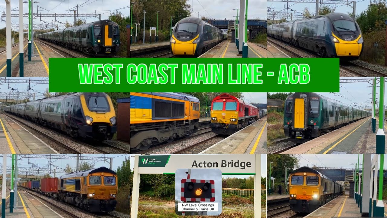 West Coast Main Line Trains Compilation - Trains at Acton Bridge ...