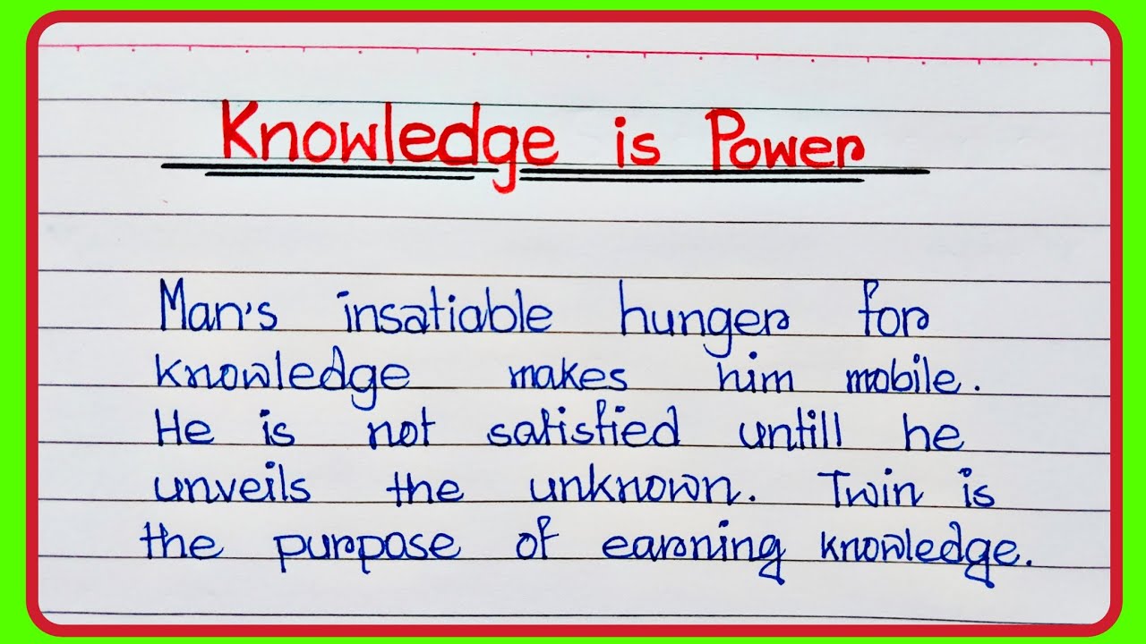 20lines Essay on Knowledge is Power in english|| Paragraph on Knowledge ...