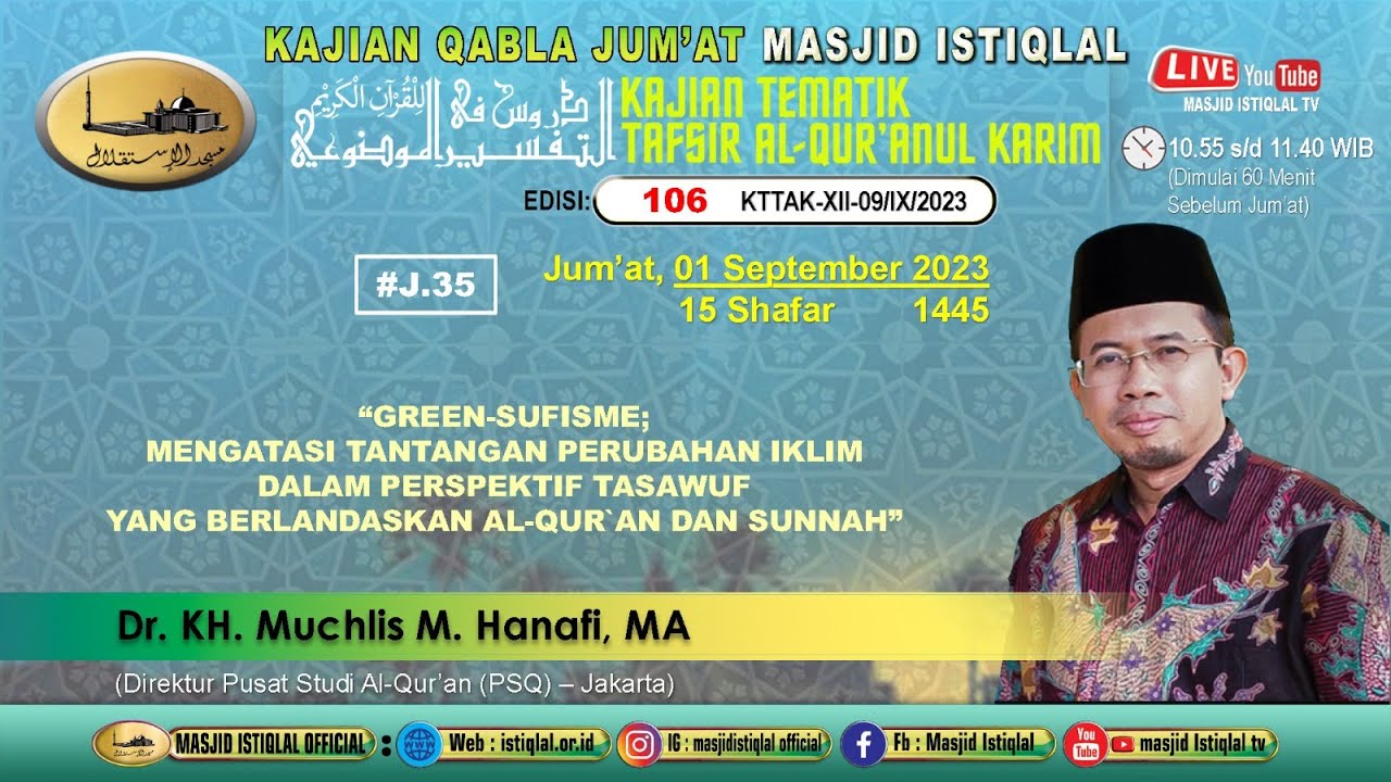 Dr. KH. Muchlis M. Hanafi, MA ll Green-Sufisme - Perubahan Iklim dalam ...