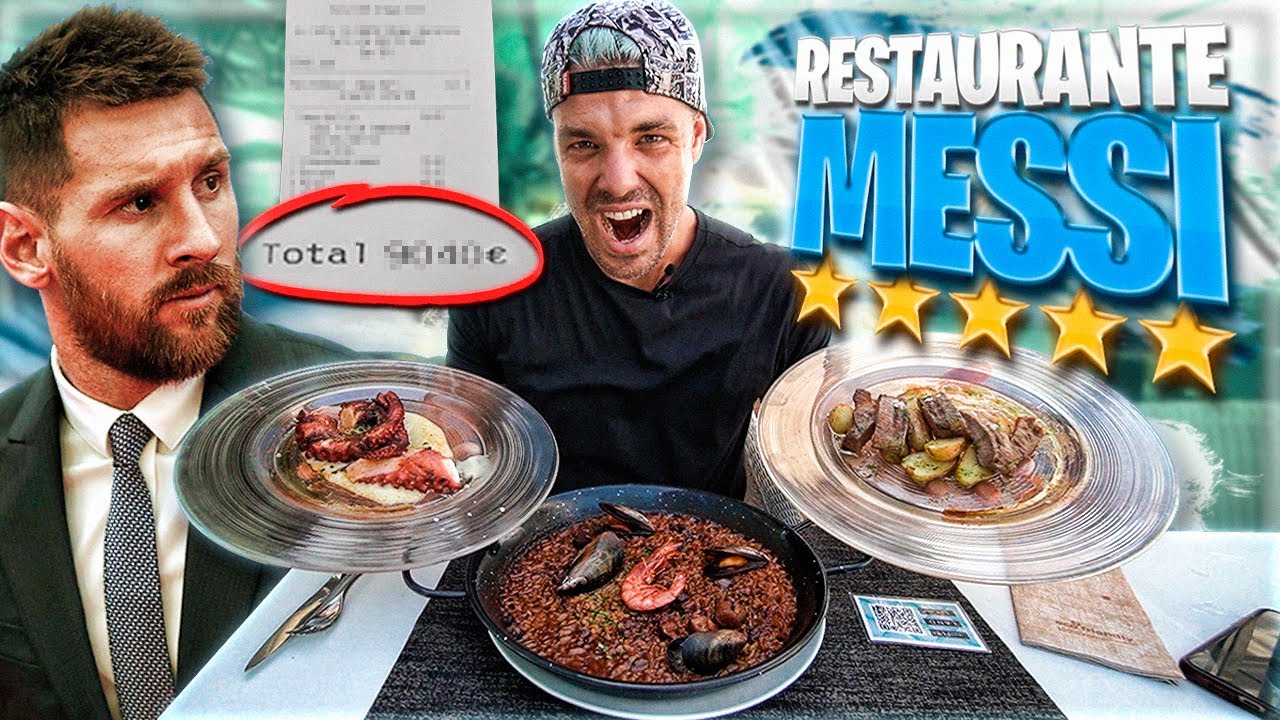 COMIENDO en el HOTEL de LEO MESSI *ASÍ ES SU RESTAURANTE* - YouTube