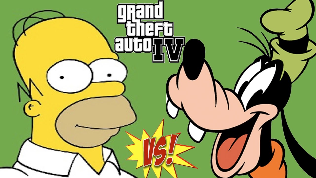 GOOFY VS HOMER SIMPSON - GREAT BATTLE - YouTube