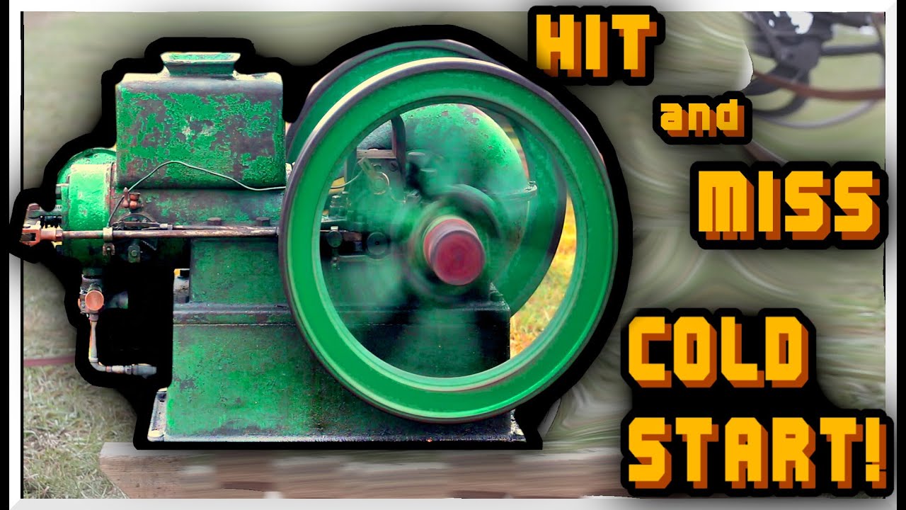 ANTIQUE Hit Miss Engine COLD START! 2 1/2HP Lauson Frost King Jr - YouTube