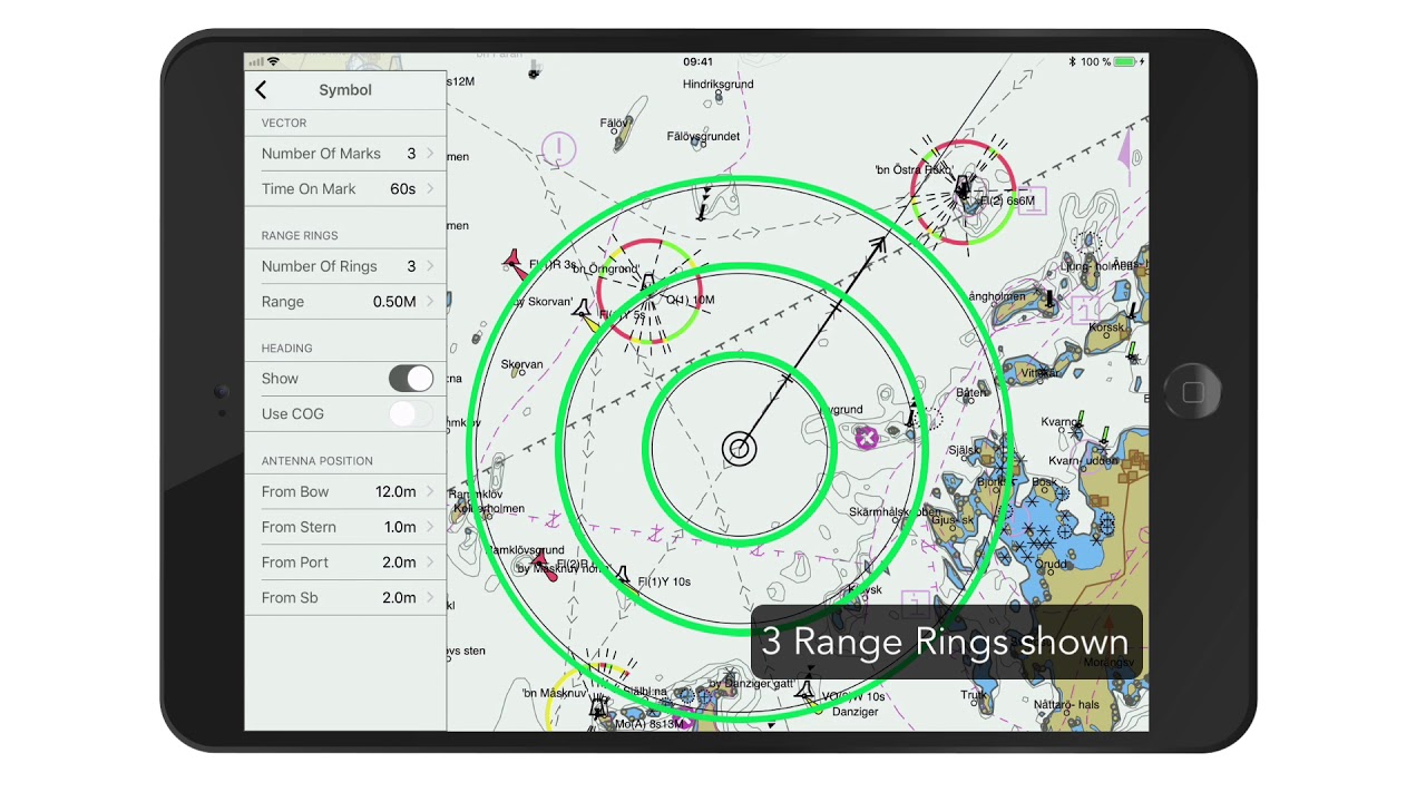 Seapilot navigation app - Range Rings - YouTube