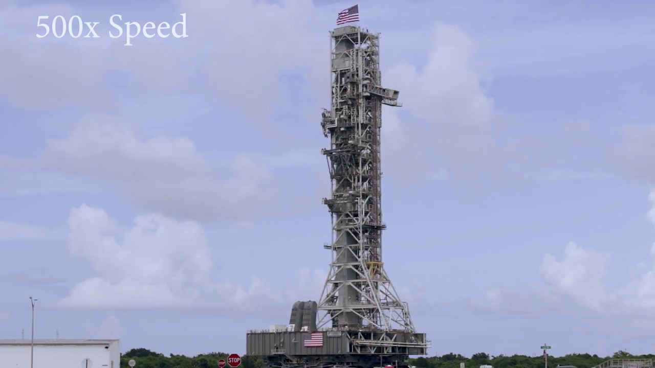 NASA Mobile Launcher Roll Out - YouTube