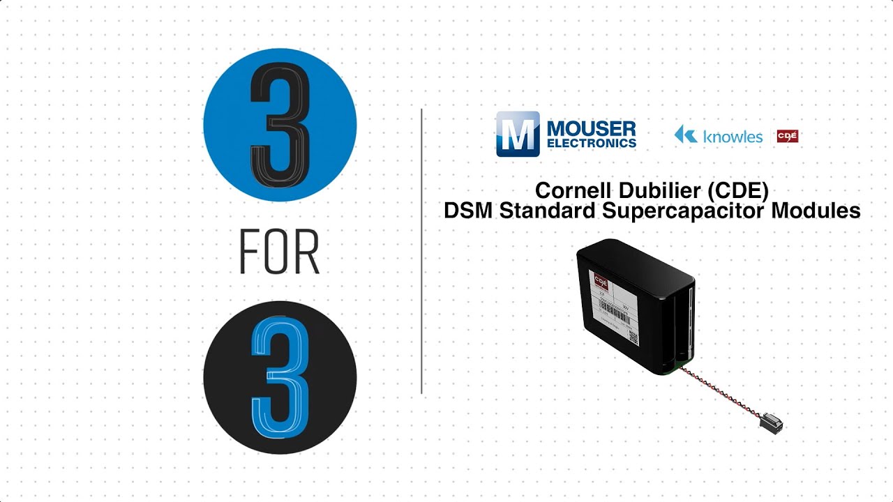 Cornell Dubilier (CDE) DSM Standard Supercapacitor Modules: 3 for 3 ...