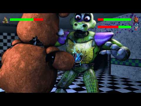 FNAF vs SECURITY BREACH 2 Fighting Animations with Healthbars Compilation