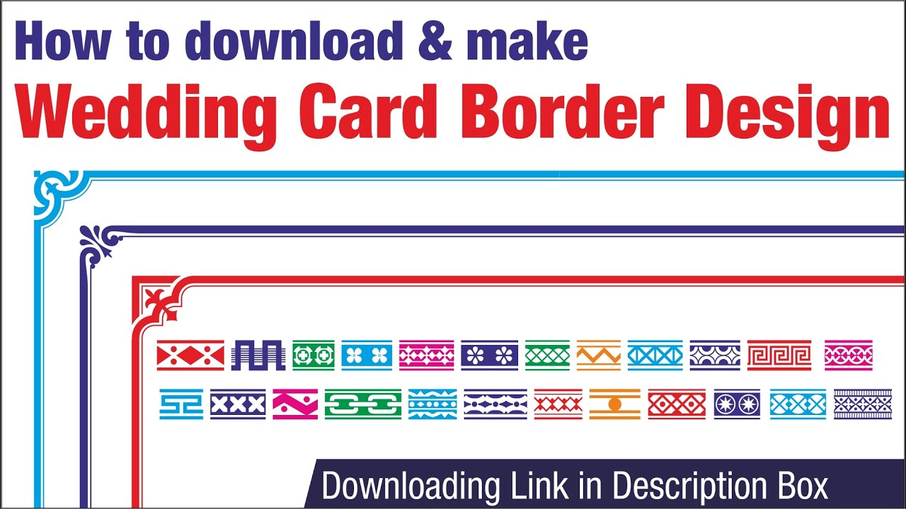 How to download & make wedding card border design - YouTube