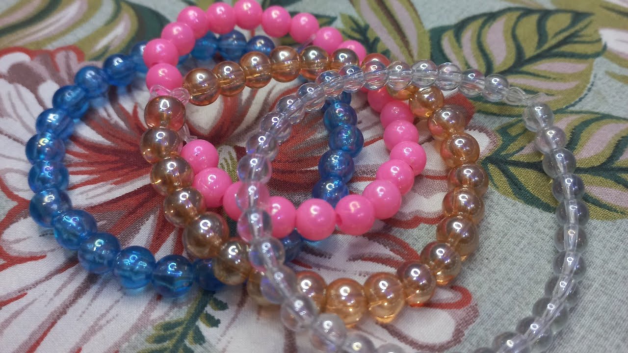 Elastic Thread Bracelet Making With Colour Full Beads ️ ||Beads n ...