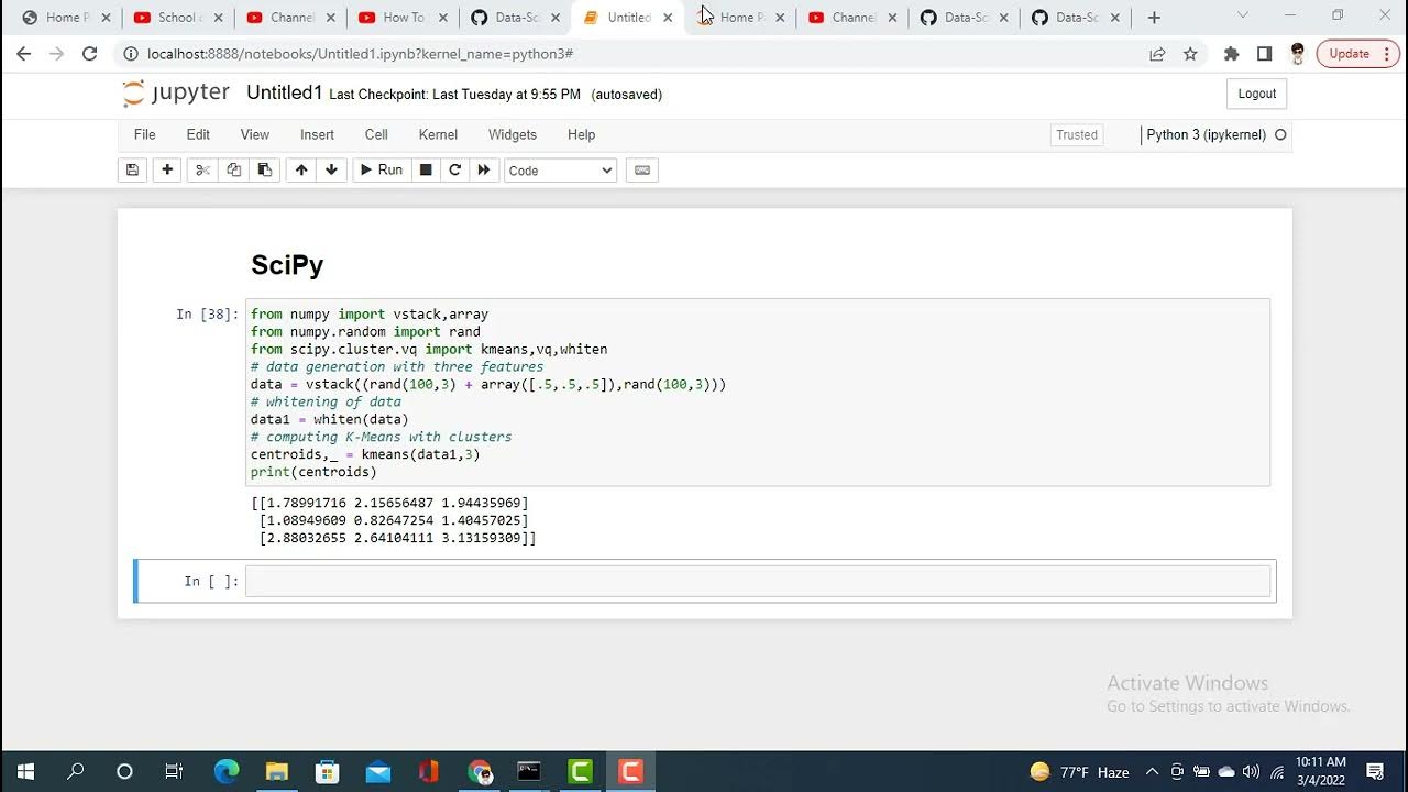 SciPy Cluster Understanding | SciPy Tutorial - 2 - YouTube