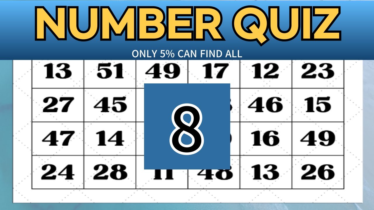 number quiz, 4 different types, Only 5% can find all, dementia test ...