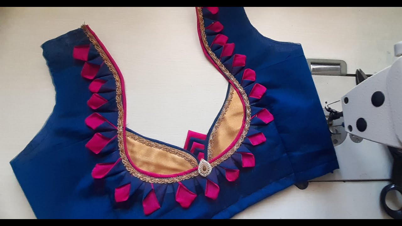 simple patch work blouse design - YouTube