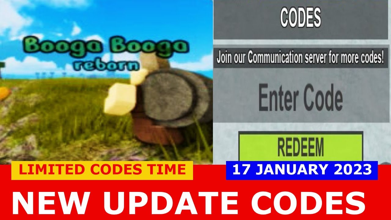 *NEW CODES* Booga Booga [REBORN] | LIMITED CODES TIME | January 17, 2023 - YouTube