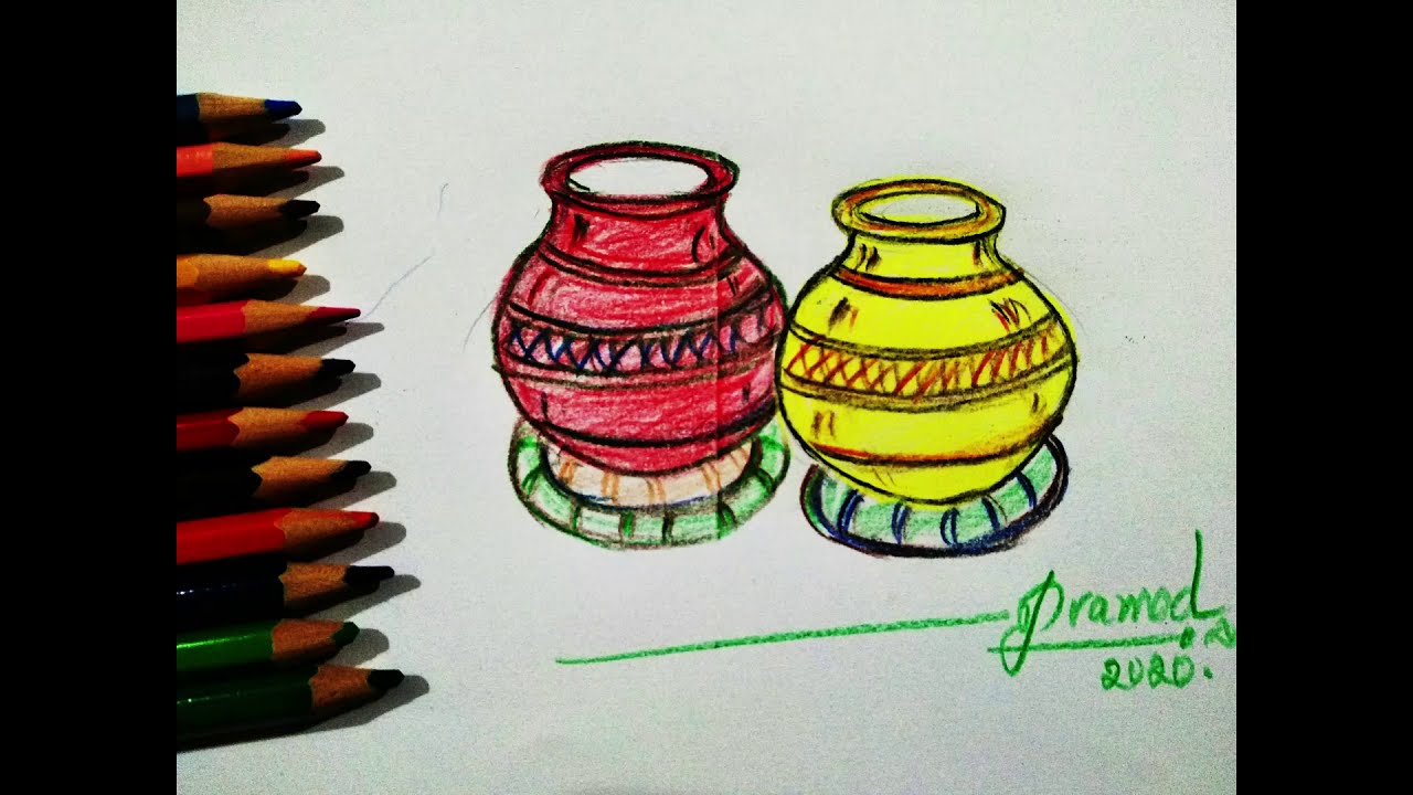 How to draw Pot | Pot Design | Drawing | Art Video | Pencil Drawing ...